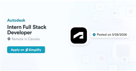 Intern Full Stack Developer Autodesk Simplify Jobs