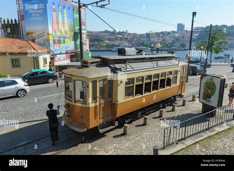 Driver Of Traditional Old Electric Tram Shifting The Pantograph In