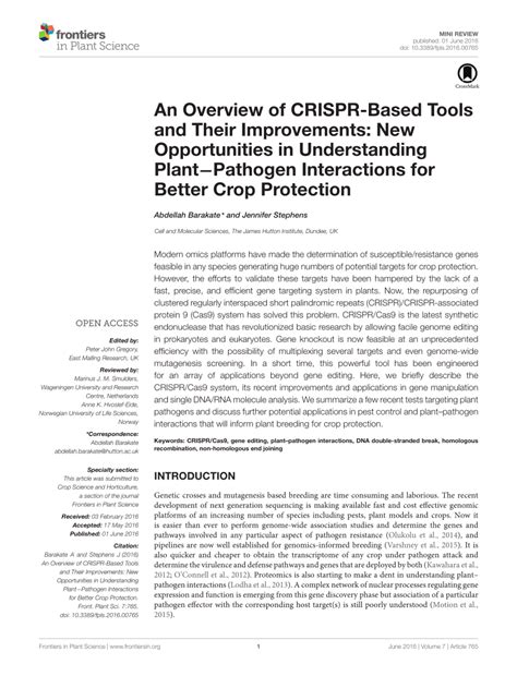 Pdf An Overview Of Crispr Based Tools And Their Improvements New