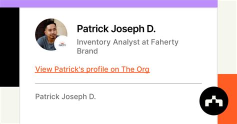 Patrick Joseph D Inventory Analyst At Faherty Brand The Org