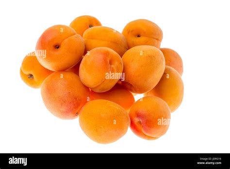 Ripe Fresh Small Apricots Isolated On White Background Studio Photo