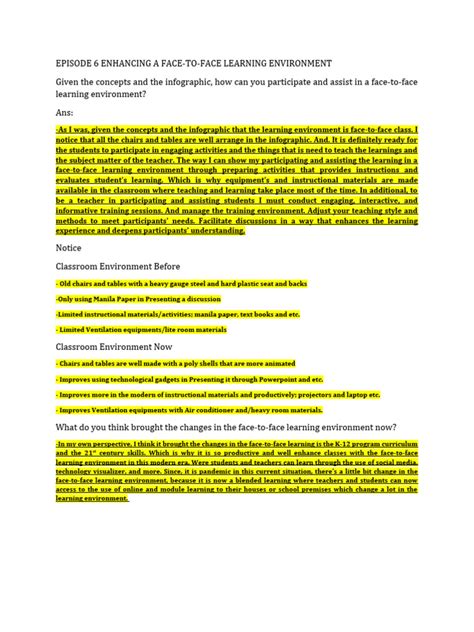 Fs2 Episode 6 10 Pdf Classroom Management Learning