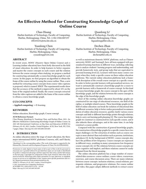 Pdf An Effective Method For Constructing Knowledge Graph Of Online Course