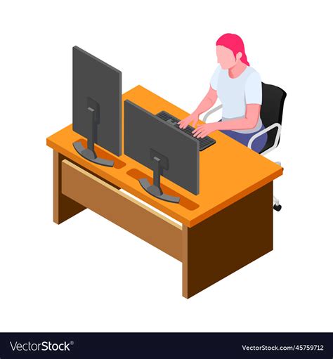 Female Game Developer Composition Royalty Free Vector Image