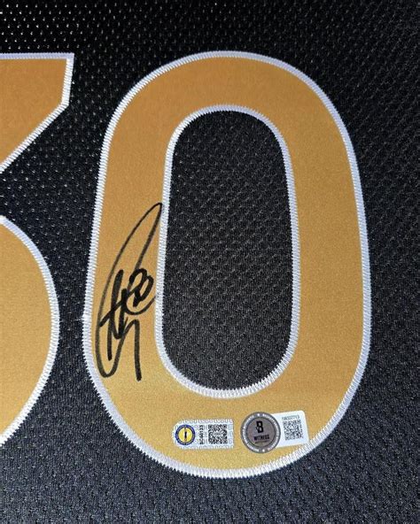 Stephen Curry Signed Warriors Custom Framed Nike Jersey With Led