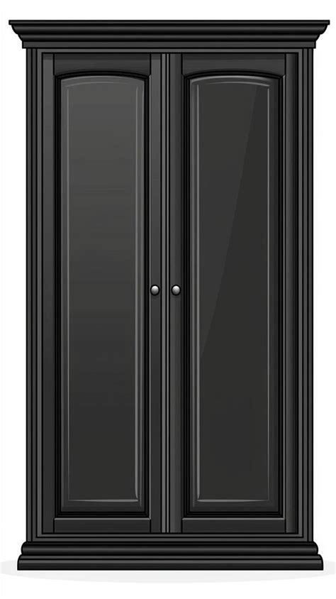 Black Classic Wooden Armoire Elegant Double Door Wardrobe For Home