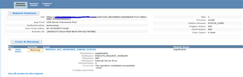 Call To Endrequestsync Failed For Port 443 With Status Code 500