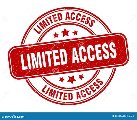 Limited Access Stamp Limited Access Label Round Grunge Sign Stock