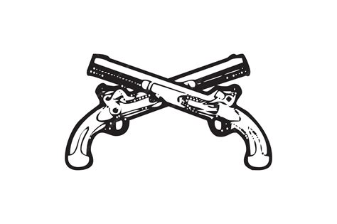 Crossed Revolver Outline