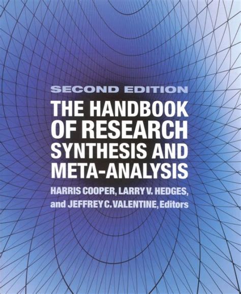 The Handbook Of Research Synthesis And Meta Analysis By Harris Cooper