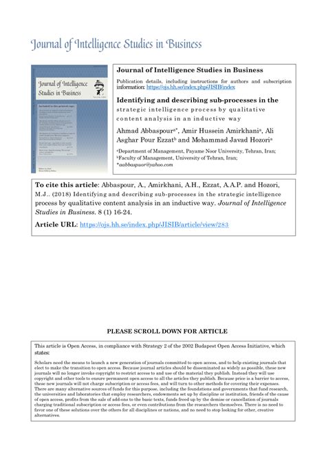 Pdf Identifying And Describing Sub Processes In The Strategic