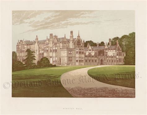 Rushton Hall By A F Lydon B Fawcett F O Morris C 1864 1880 Welland Antique Maps