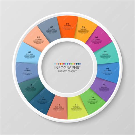 Premium Vector Circle Infographic Template With 15 Steps Process Or