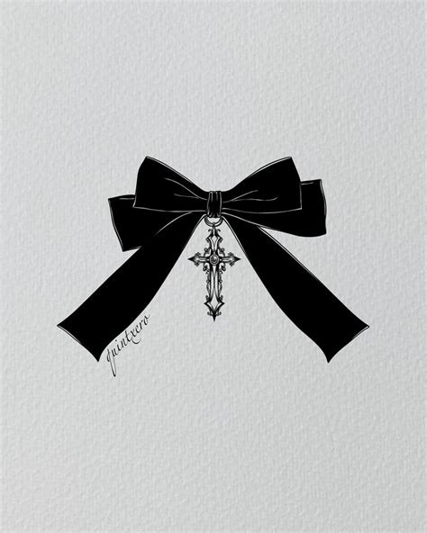 B On Instagram 🖤art Commissions Available Dm🖤 Bow And Cross Tattoo