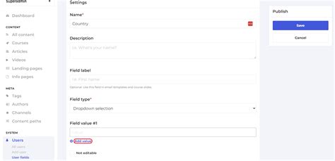 adding options to dropdown user fields cbs connect answers