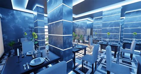 3d Render Of Restaurant Interior Stock Illustration Illustration Of
