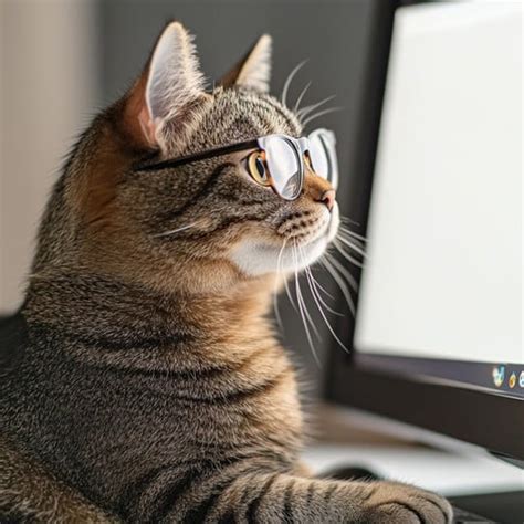 Free Cat Wearing Glasses Image Cat Glasses Computer Download At
