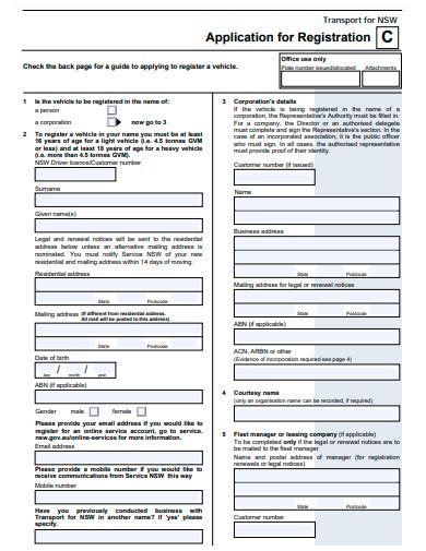 Free 50 Registration Application Samples In Pdf Ms Word
