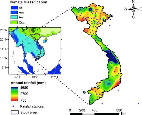 Climate Classification And Rainfall Stations In Study Area Af