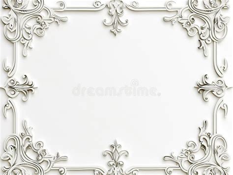 Beautiful Floral Frame On A Classical White Background Stock
