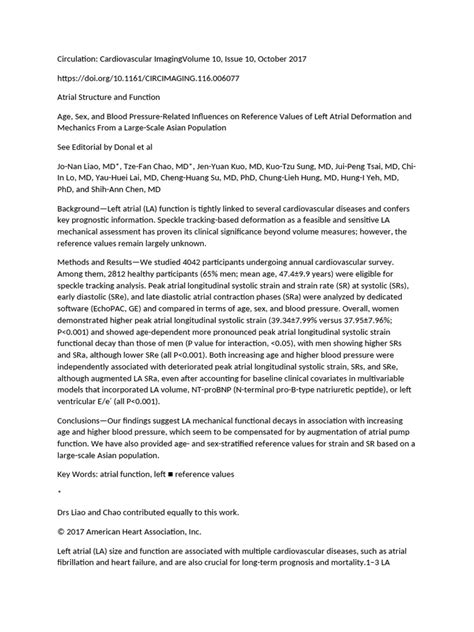 Age Sex And Blood Pressure Related Influences On Reference Values Of