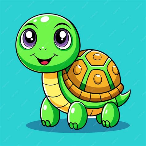 Premium Vector Cute Turtle Cartoon Vector For Printable Art
