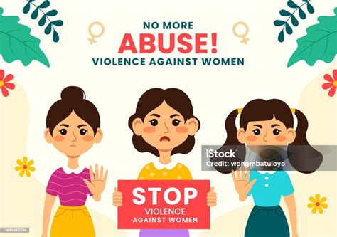 Vetores De Violência Contra As Mulheres Ilustração De Mídia Social Flat