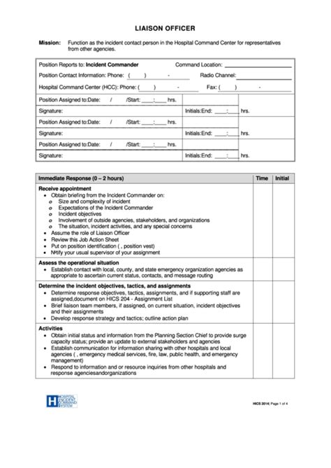 Top 9 Hics Forms And Templates Free To Download In Pdf Format