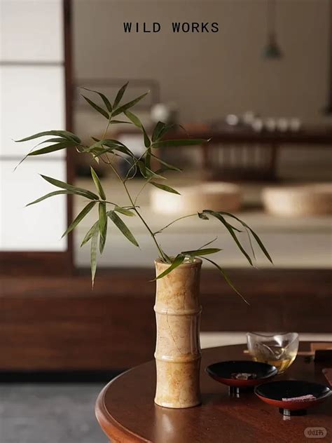 竹意点缀竹瓶纯净 花瓣网