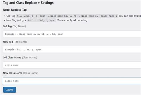HTML Tag And Class Replacer For WordPress WP Solver