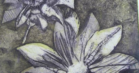 Clare Chamberlain Collagraph Printed Flower