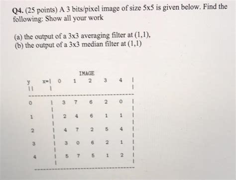 Solved Q4 25 Points A 3 Bitspixel Image Of Size 5x5 Is