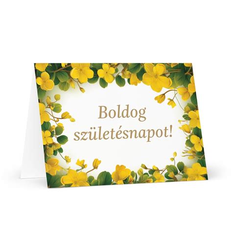 Hungarian Birthday Card Flowers Hungary Greeting Festive Wish Colorful Floral T Happy For