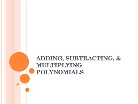 Operations On Polynomials Pptx