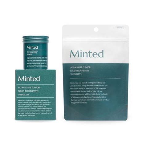 Minted Ultra Mint Flavor Solid Toothpaste 90 Tablets Dodo Skin Dodoskin