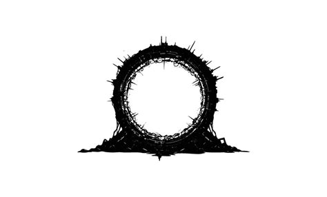 Abstract Black Circular Structure With Intricate Spiky Details 72140696