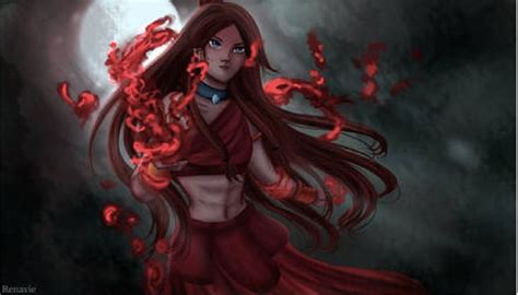 Katara Bloodbending With Red Blood By The Full Moon Of The Night From