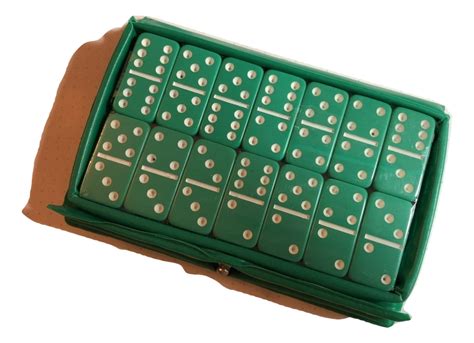 Mini Green Double 6 Dominoes Engraved Dominoes