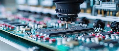 Premium Photo Automated Assembly Of Circuit Board Mount Of Chips At Semiconductor Factory