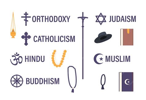 Premium Vector Set Of Religious Symbols Orthodoxy And Catholicism
