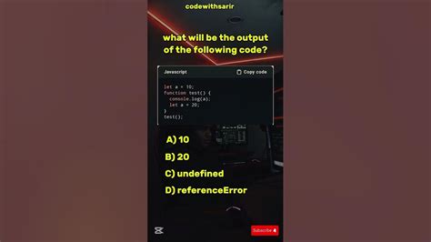 How Well Do You Know Javascript 🤔 Codechallenge Techquiz Youtubeshorts Youtube