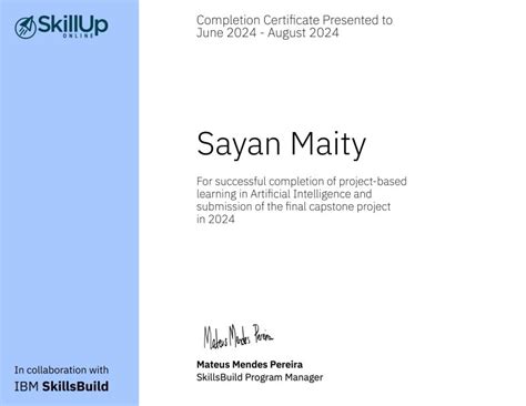 Sayan Maity On Linkedin Artificialintelligence Projectbasedlearning Ibmskillsbuild