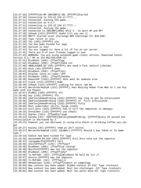 chat log pdf auction