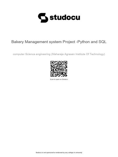 Bakery Management System Project Python And Sql Pdf Software Databases