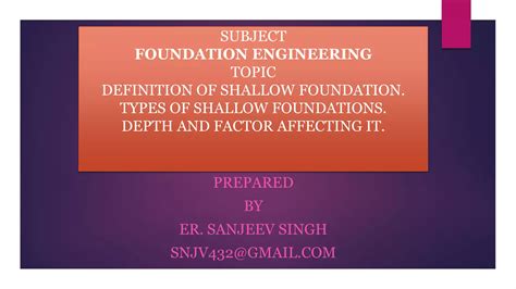 Shallow Foundation Types And Factor Pdf