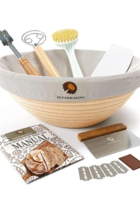 Banneton Bread Proofing Basket Set Round 9 Inch Sourdough Starter Kit