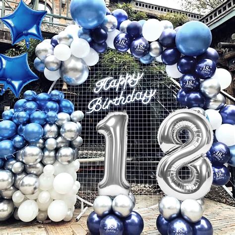 Specool 18th Birthday Party Decorations Men Royal Blue Balloon Arch