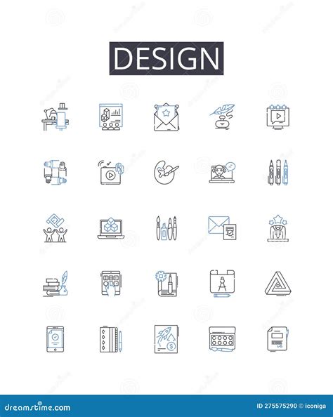 Visual Scheming Line Icons Collection Composition Arrangement Layout Design Visualization