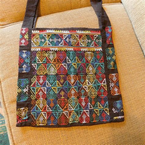 Vintage Hmong Tribal Embroidered Purse Tote Shoulder Bag