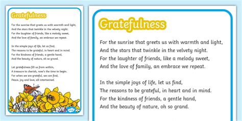 Gratefulness Poem Example Teacher Made Twinkl